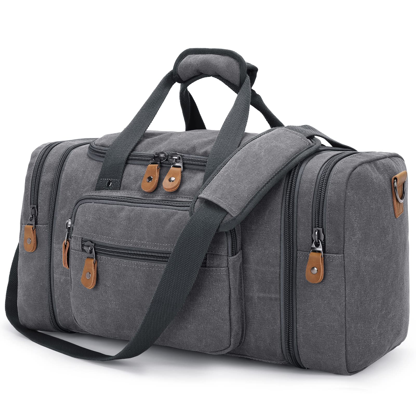 Gonex 60L Canvas Duffle Bag with Multiple Funcutional Pockets