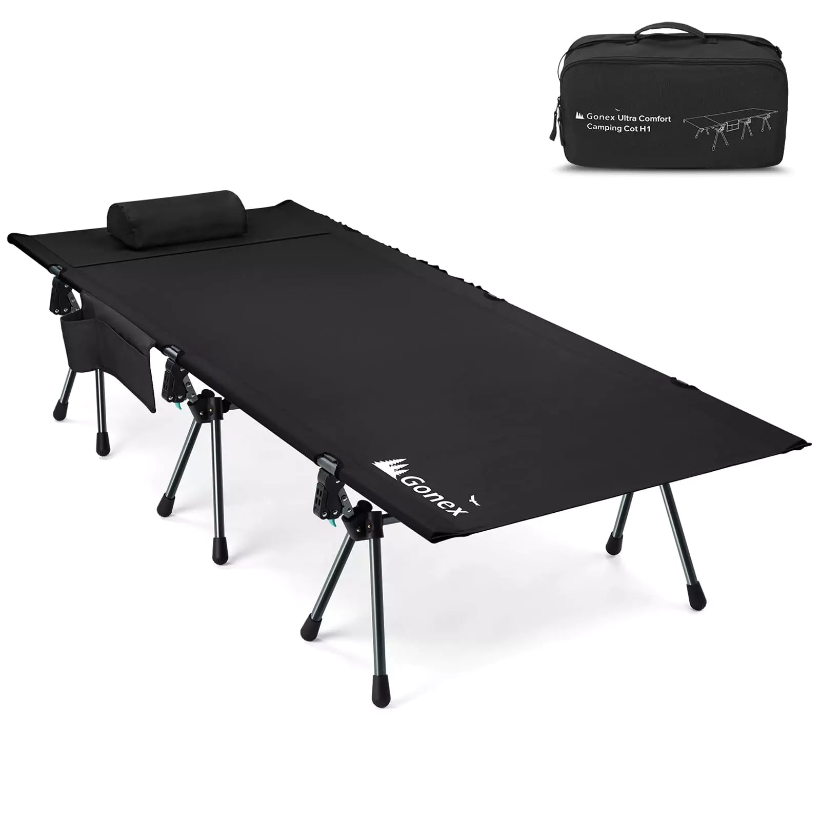 Gonex 31.5" Extra Wide Portable Camping Cot with Leg Extenders