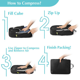 Gonex Compression Packing Cubes with Clear Toiletry Bag