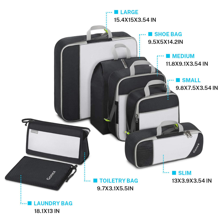 Gonex Compression Packing Cubes for Travel | Luggage Cubes for Packing