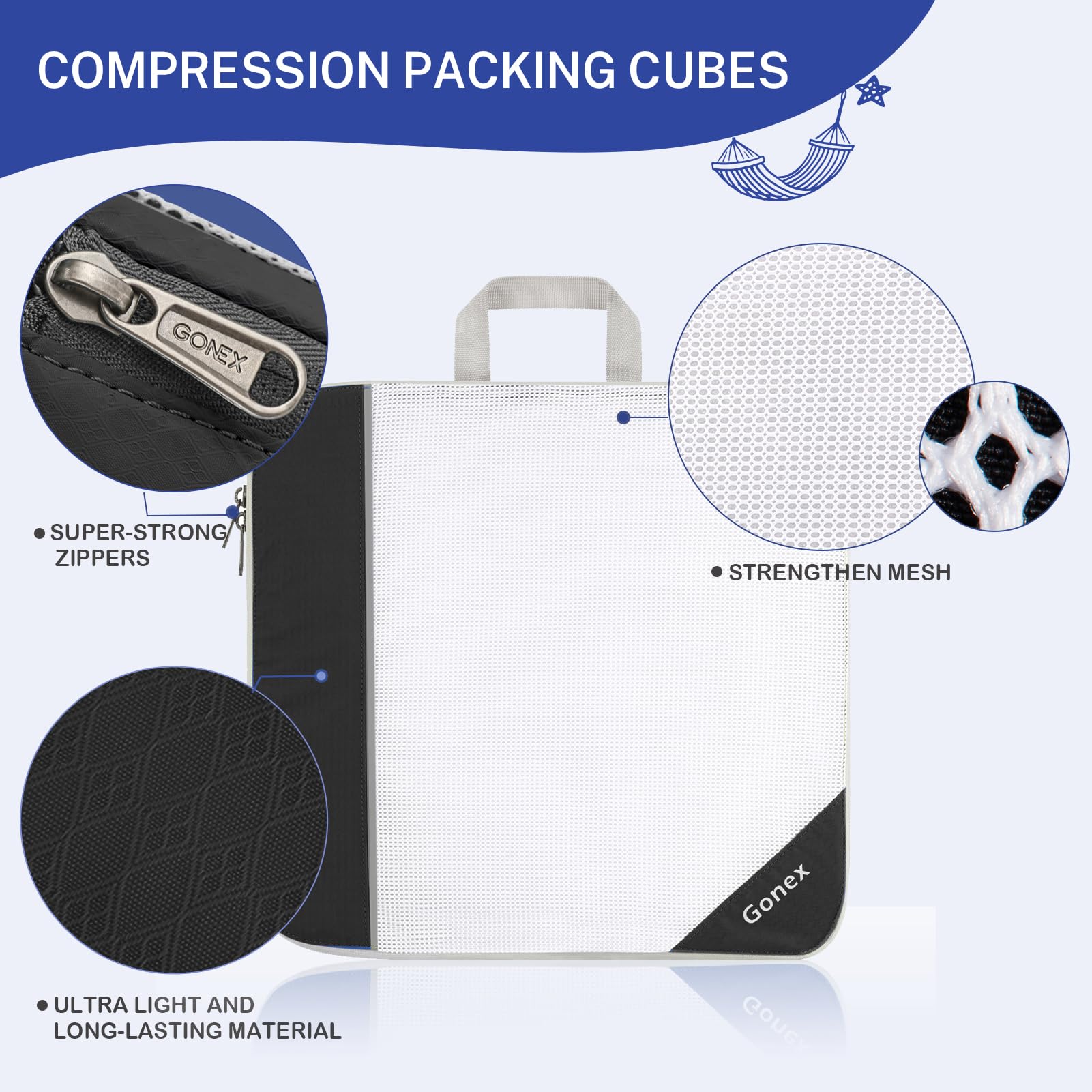 Gonex Compressible Packing Cubes 7Pcs