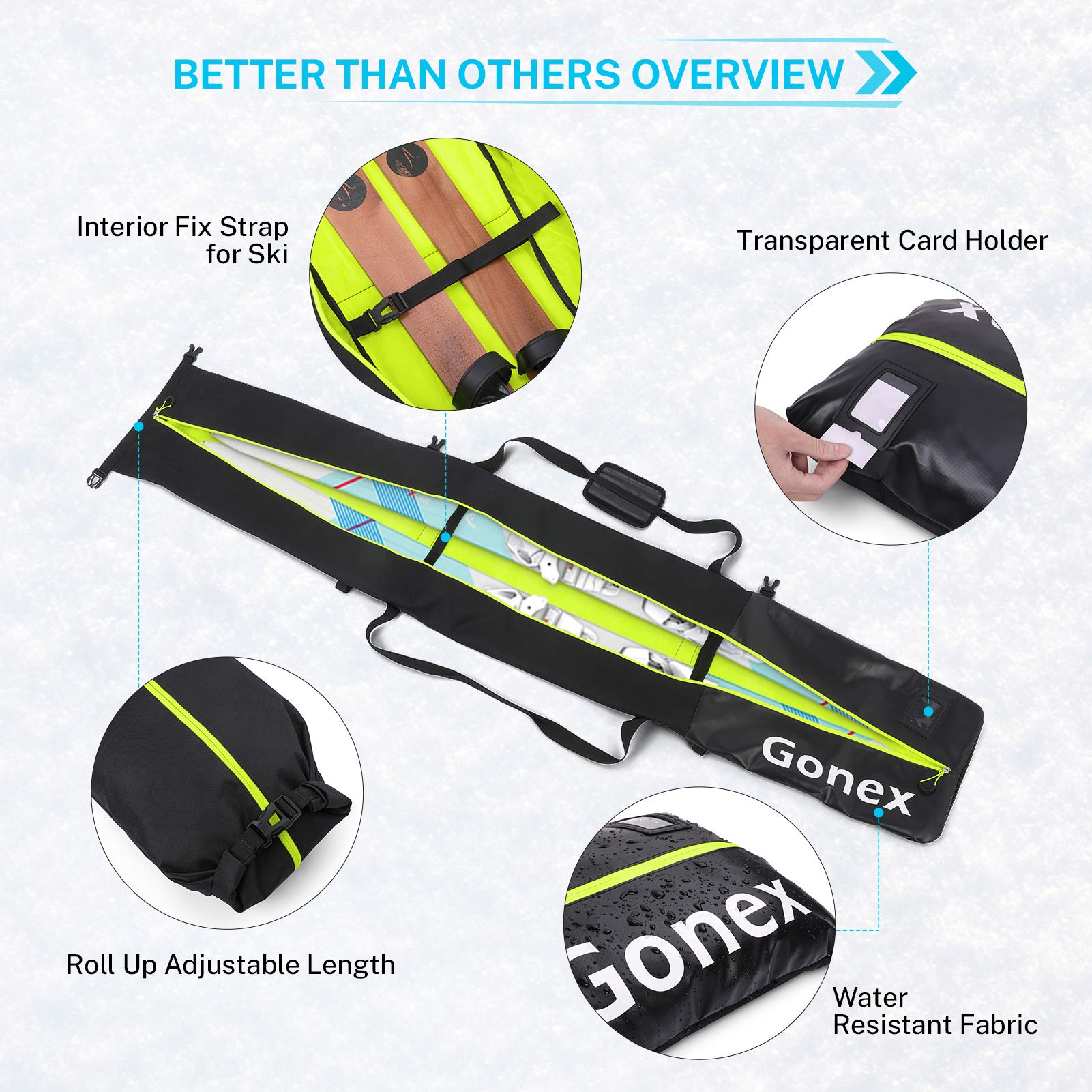 Gonex Padded Ski Bag and Boot Bag Combo for Men & Women