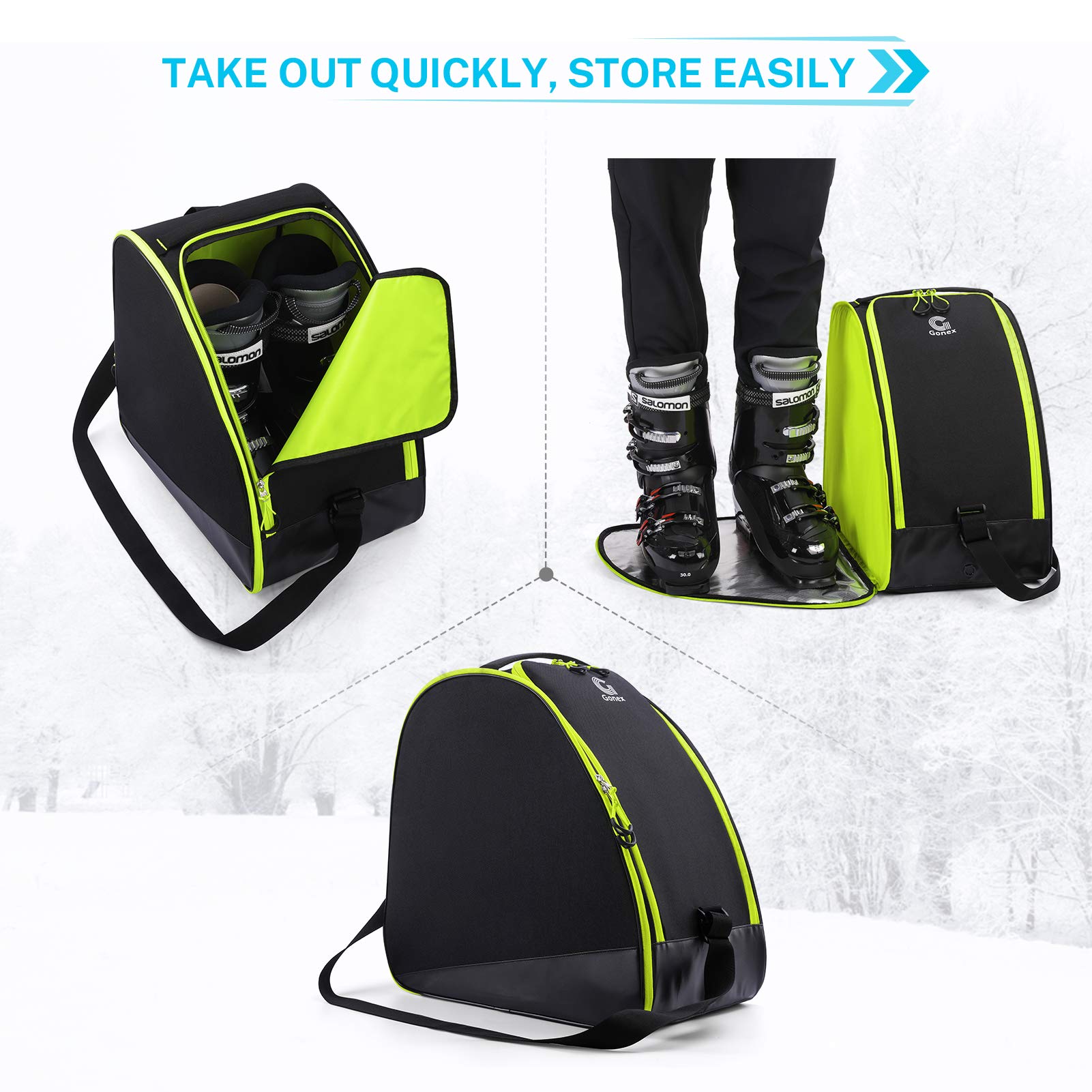 Gonex Padded Ski Bag and Boot Bag Combo for Men & Women