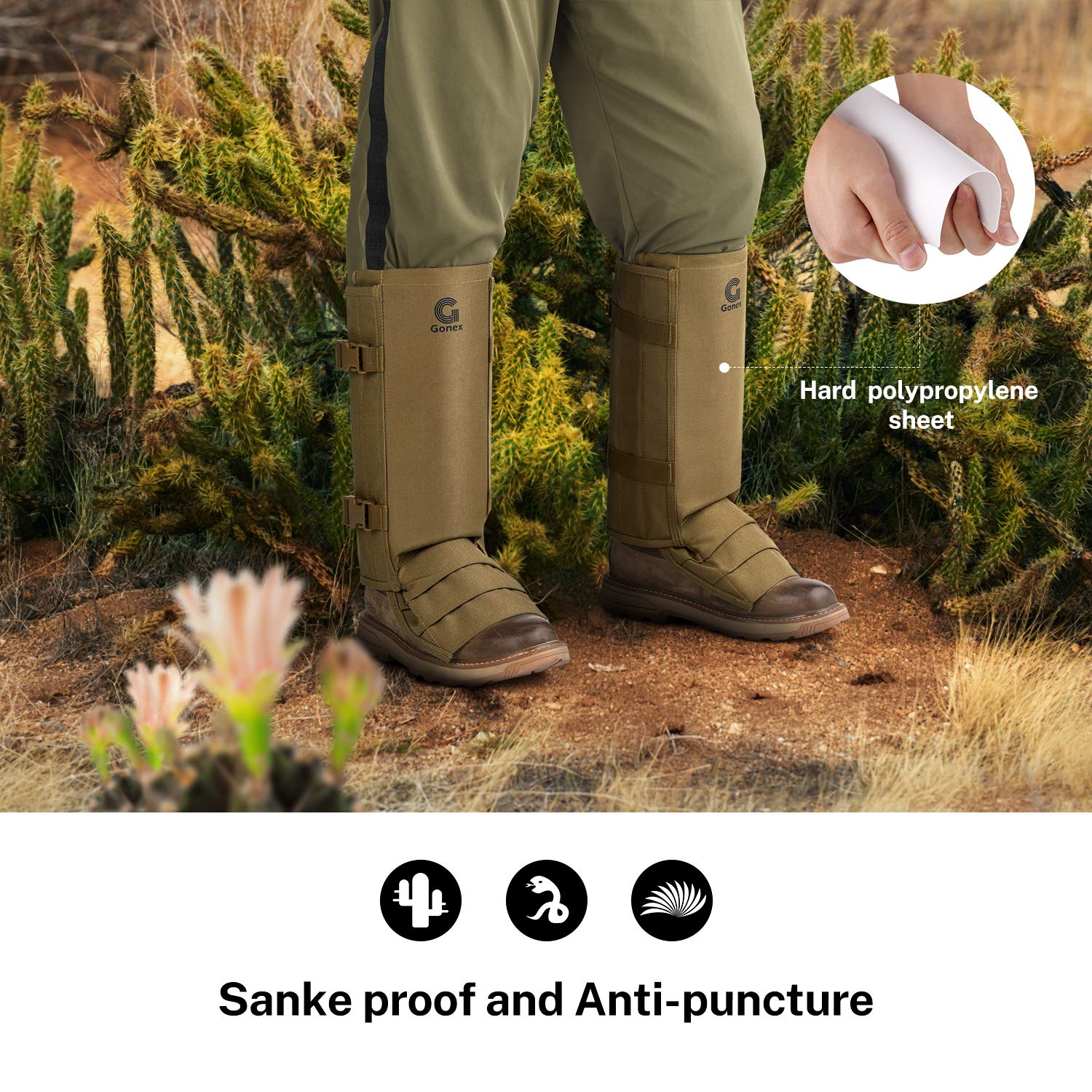 Gonex Snake Gaiters | Snake Proof Chaps for Hunting and Hiking
